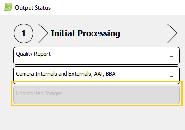 Menu Process > Output Status... - PIX4Dmapper